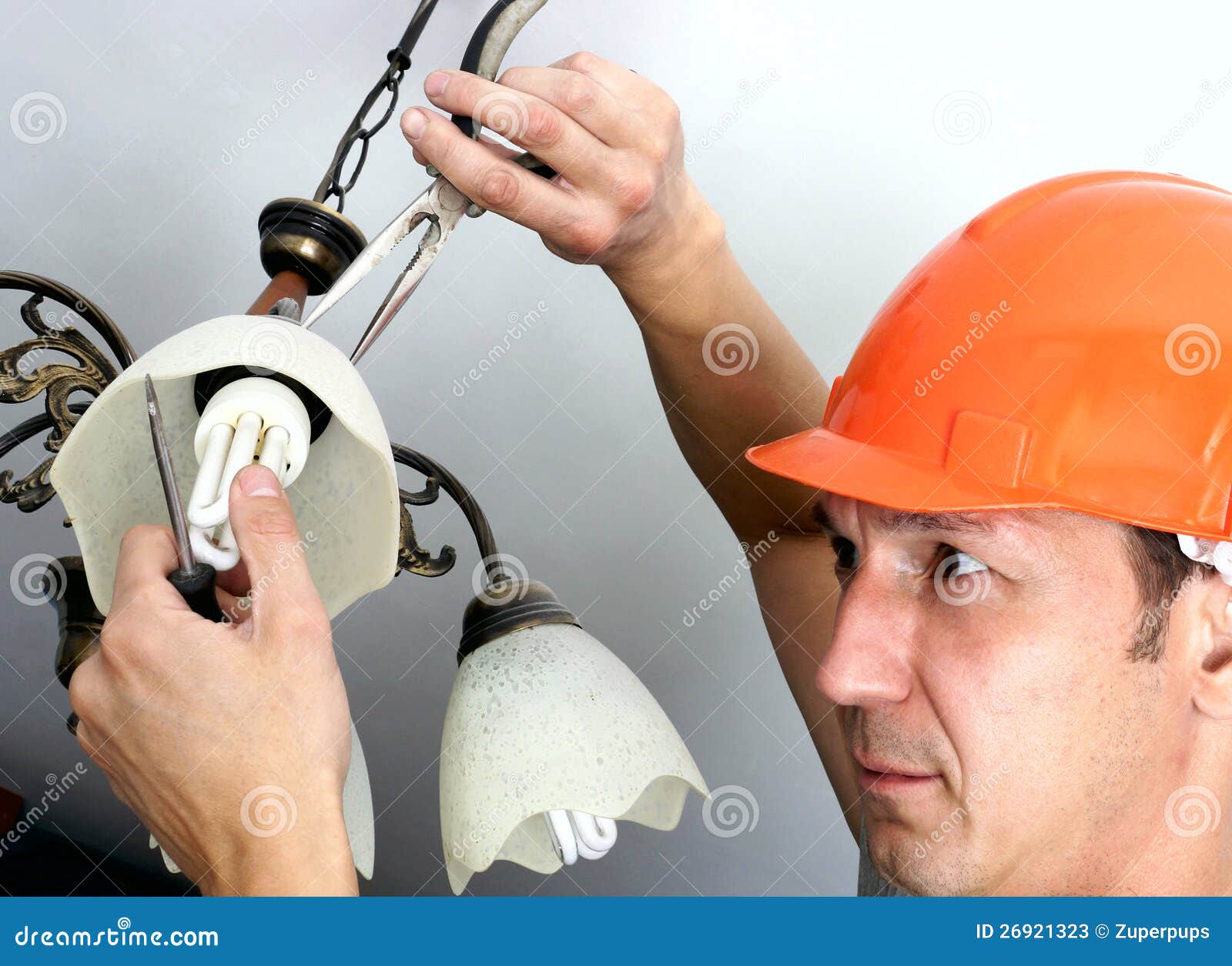 Electrical worker stock image. Image of home, contractor - 26921323
