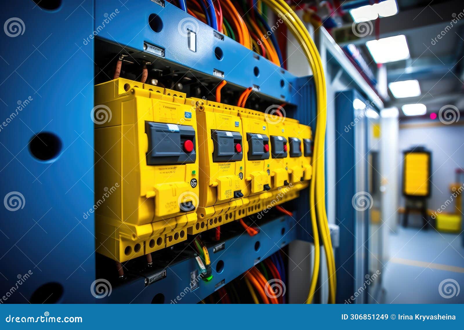 Electrical Worker Holding Switch Panel in an Electrical Panel Stock ...