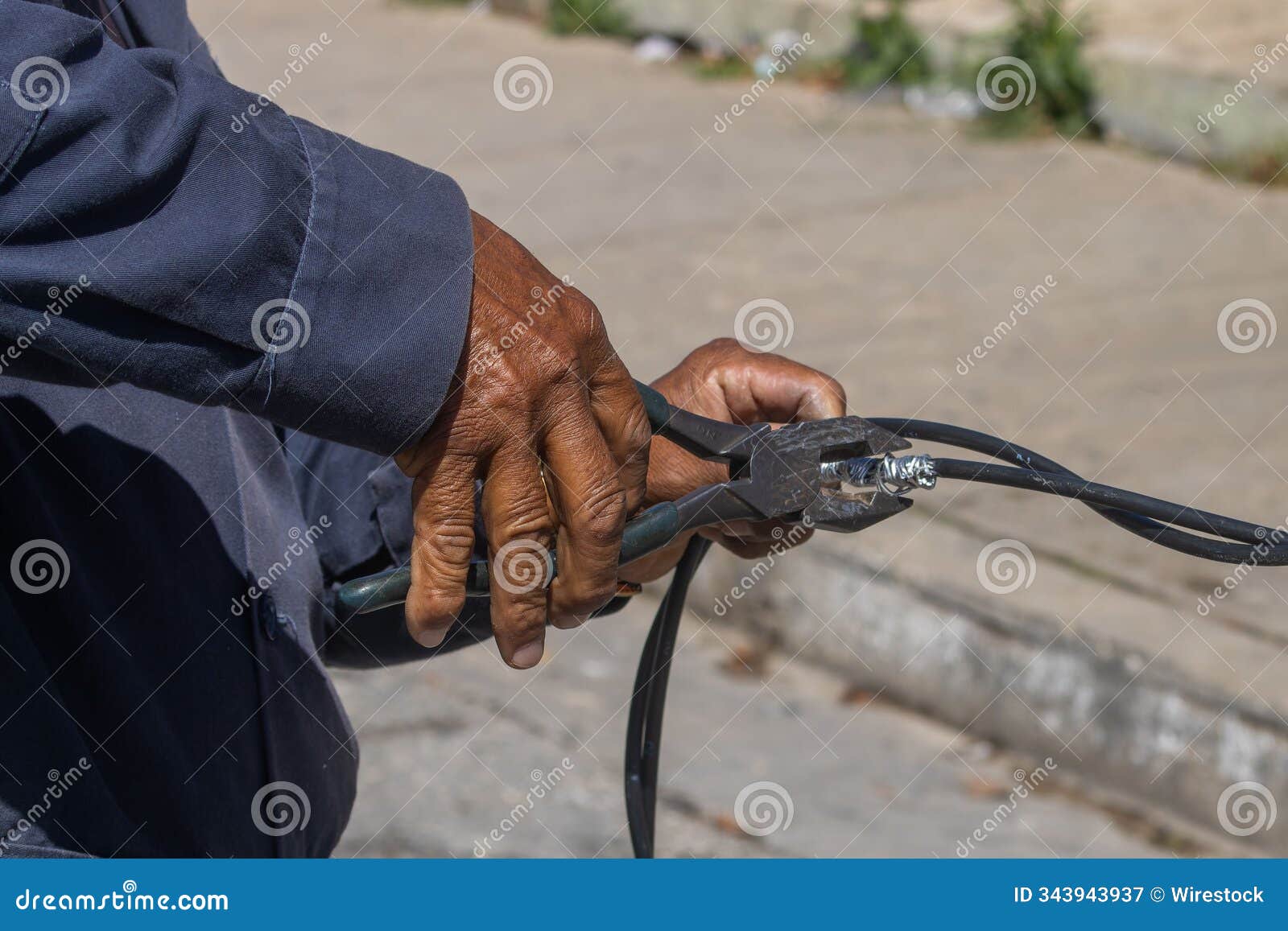 Electrical Worker Working on Power Lines Stock Image - Image of service ...