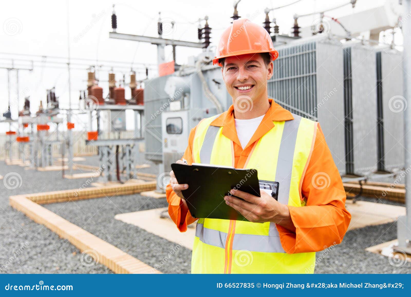Electrical Worker Power Plant Stock Image - Image of cheerful, blue ...