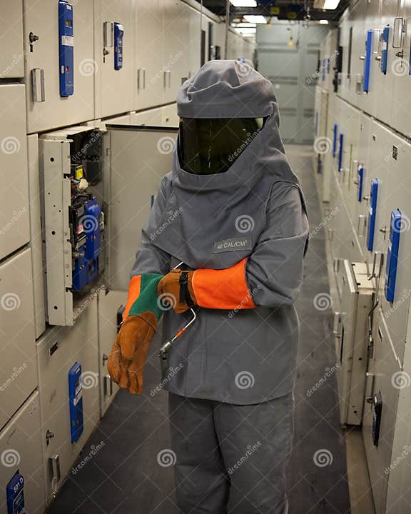 Electrical Worker in Protective Gear Stock Photo - Image of protective ...