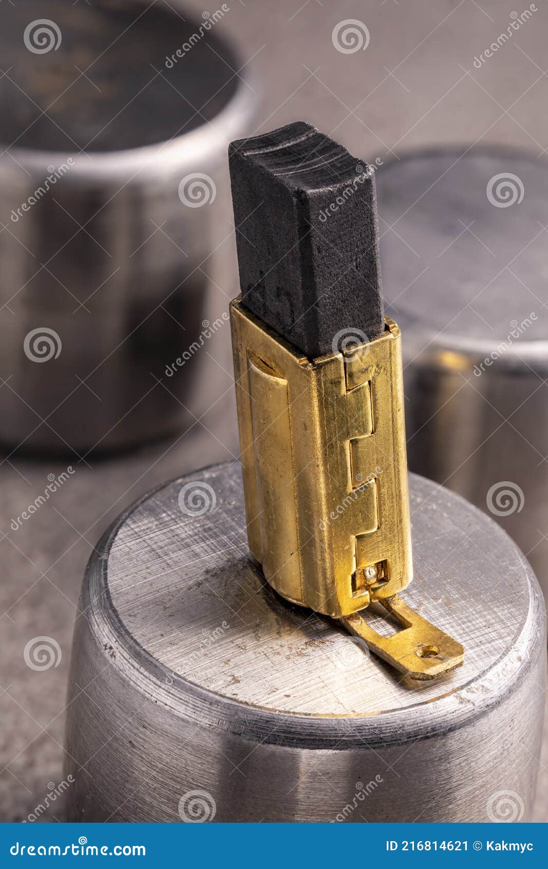 Electrically Conductive Graphite Brush of a Motor Stock Image - Image ...
