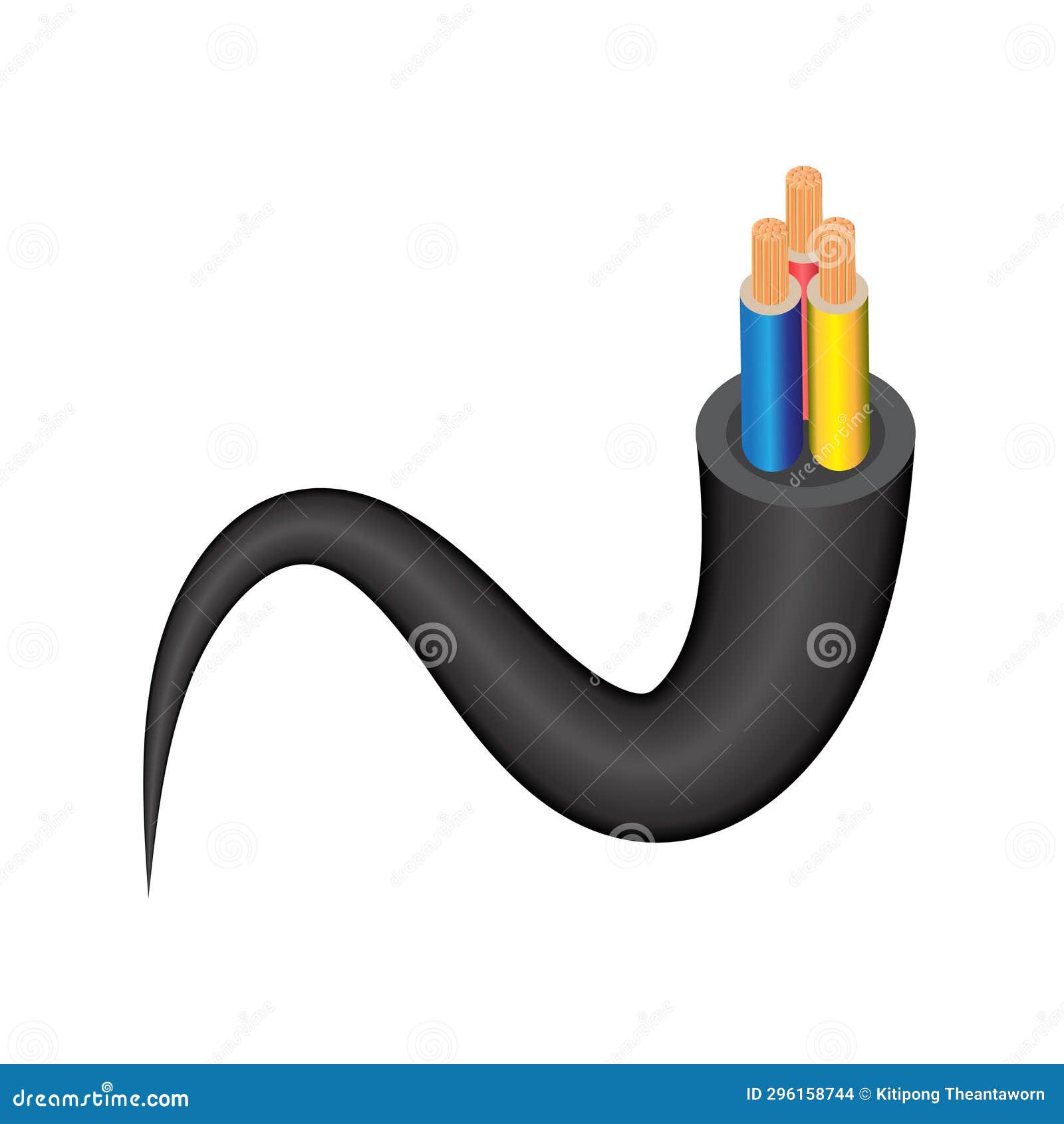 Closeup of Electric Wire Vector on a White Background. EPS 10. Stock ...