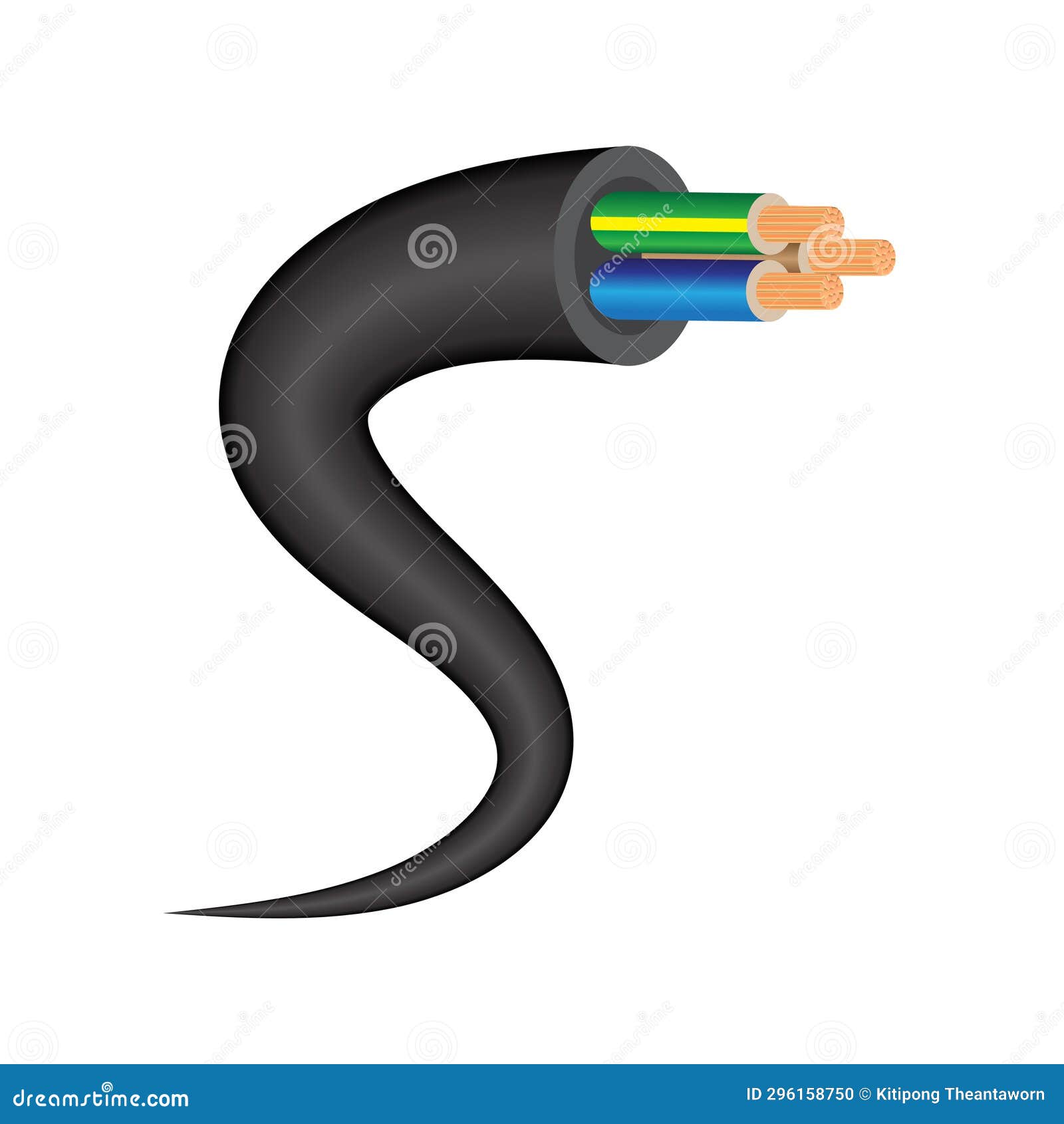 Closeup of Electric Wire Vector on a White Background. EPS 10. Stock ...