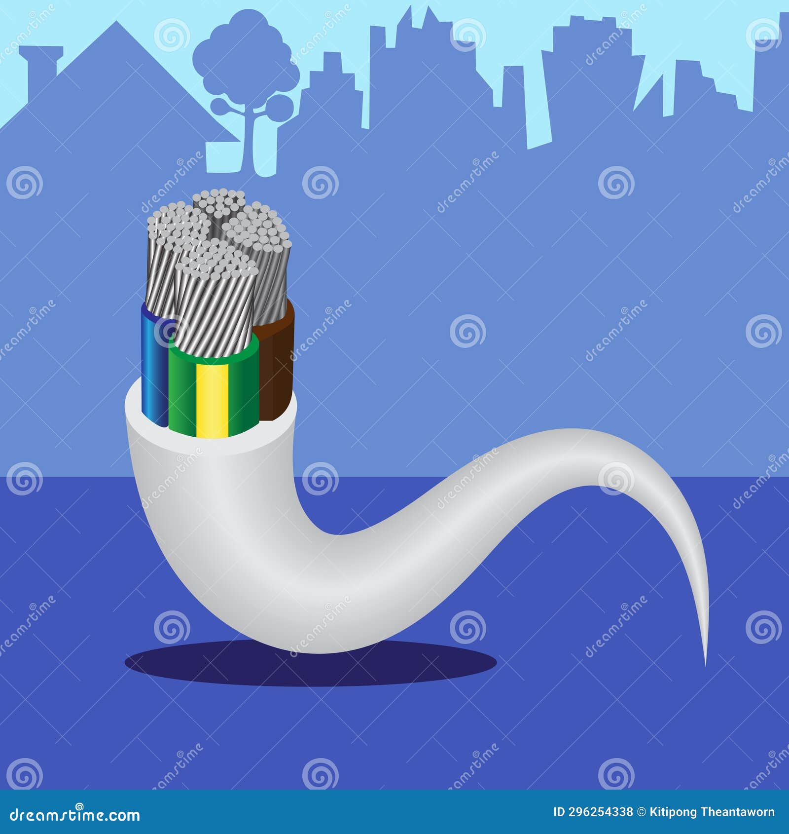 Electrical Copper Cable. Electric Wire. Connection Power Cable Power In ...