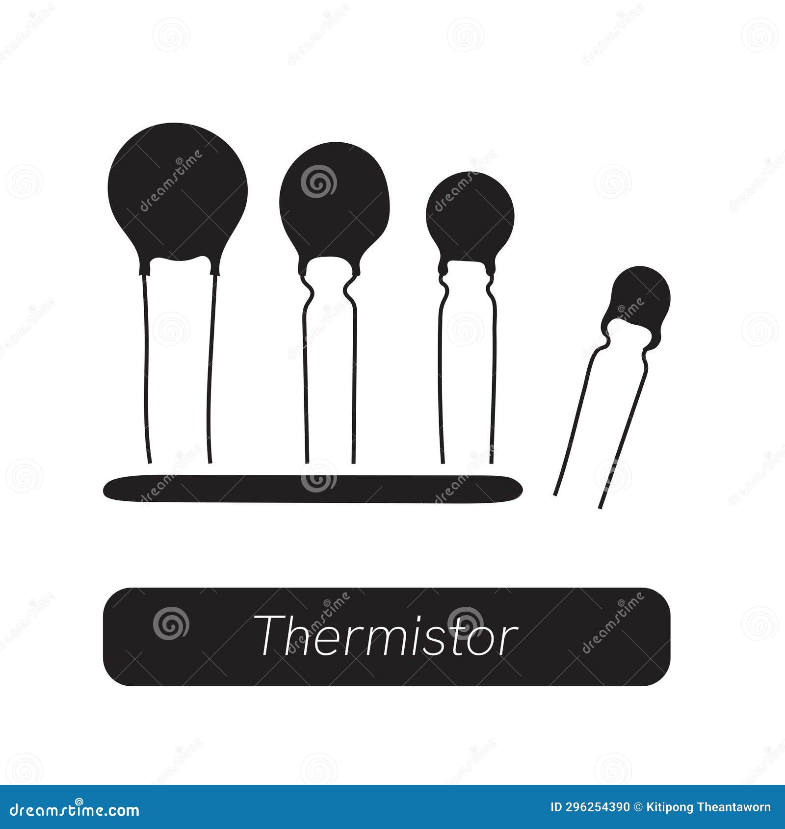 Thermistor Icon Set on White Background. NTC Thermistor Resistor Sign ...
