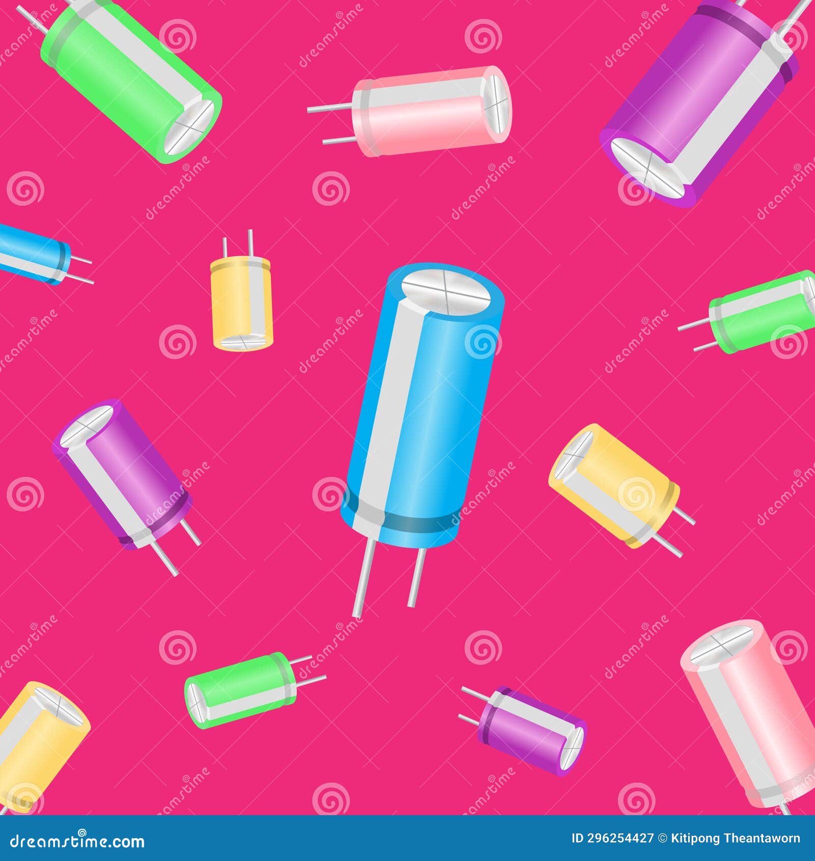 Abstract of the Capacitor. Icon of the Capacitor on Pink Background ...