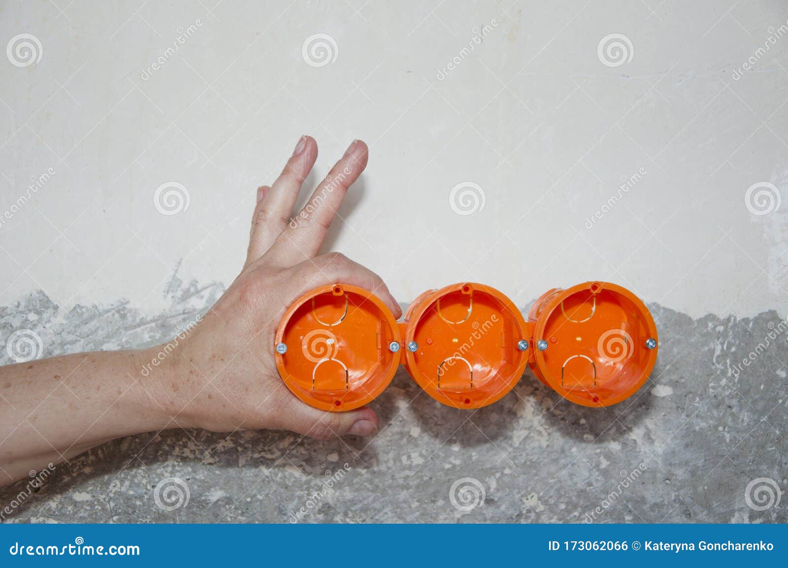 Electrican Repair and Installing Socket Boxes. Outlet Plug. Socket Plug ...