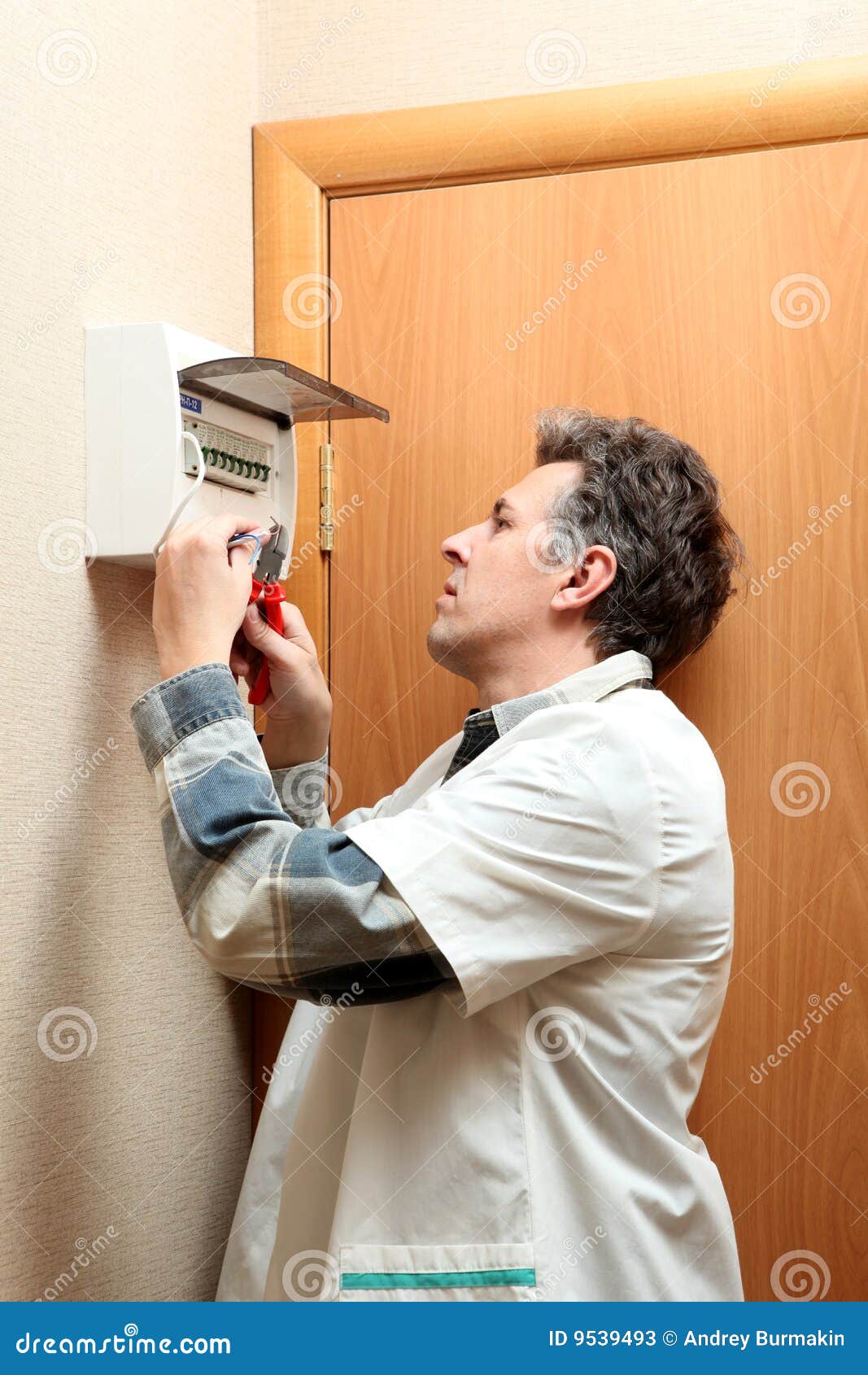 The electrician stock image. Image of labor, skilled, industrial - 9539493