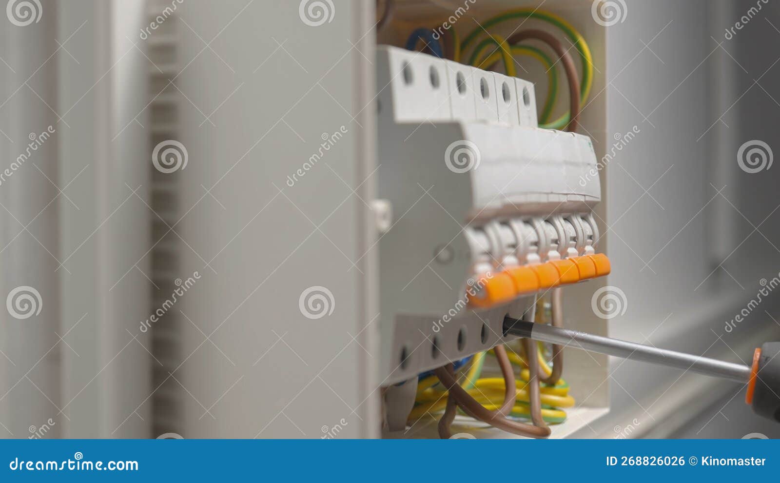 Electrician Assembles Electrical Panel. Close Up of a Man Hands ...