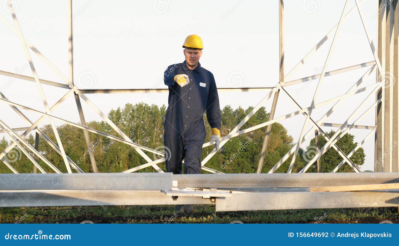 An Electrician or Builder and Engineer, in a Blue Robe, in a Yellow and ...