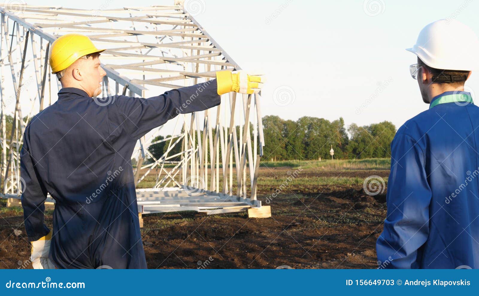 An Electrician or Builder and Engineer, in a Blue Robe, in a Yellow and ...