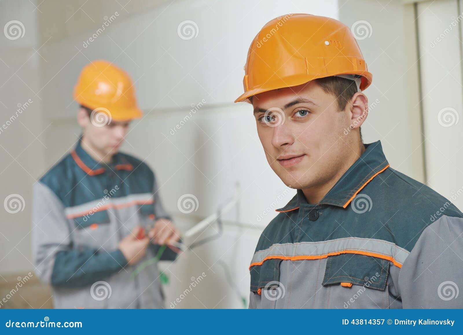 Electrician. Cabling work stock image. Image of cable - 43814357