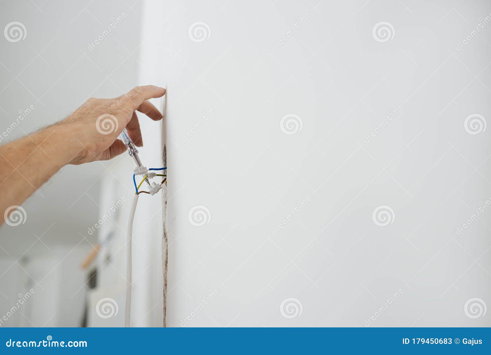 Electrician Checking Electrical Current Stock Image - Image of switch ...