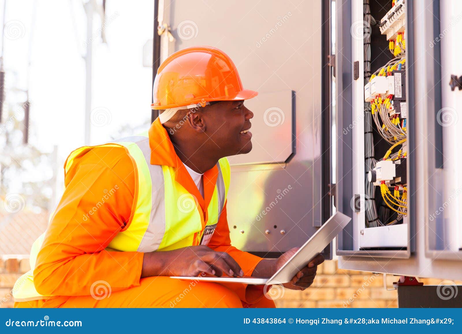 Electrician Checking Machine Stock Photo - Image of engineering, male ...