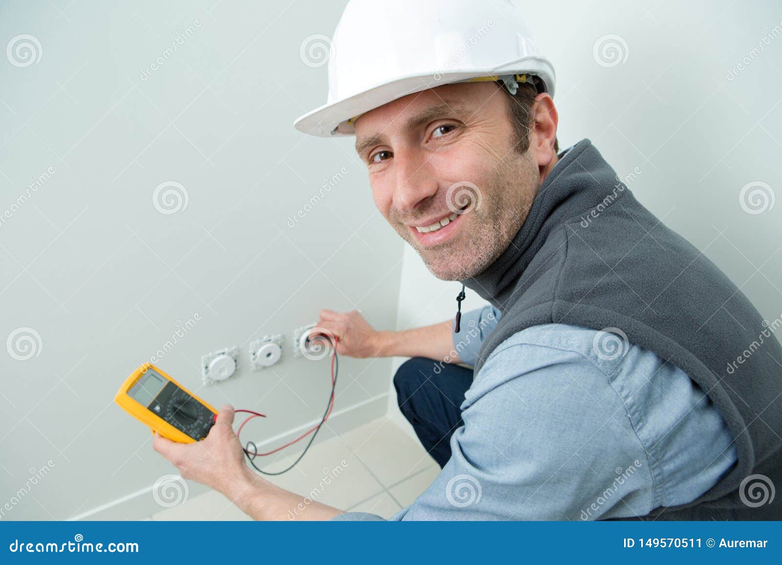Electrician Checking Socket Voltage Using Multimeter Stock Image ...