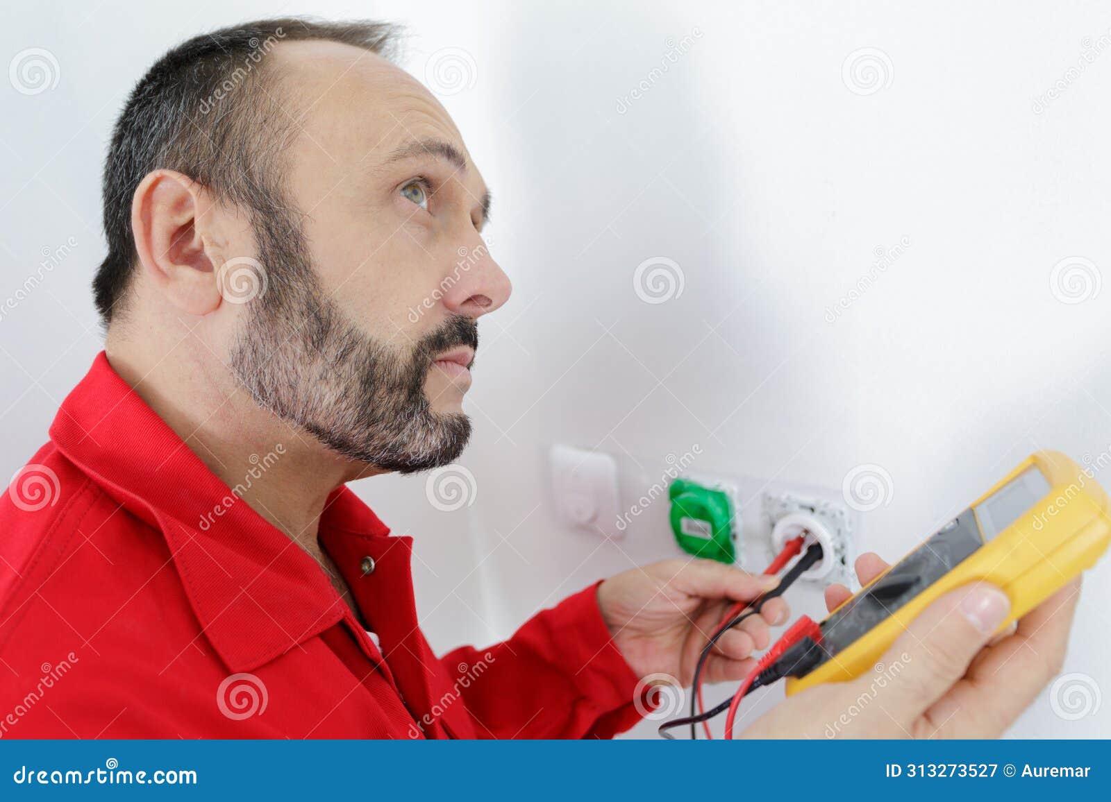 Electrician Checking Socket Voltage Using Multimeter Stock Image ...