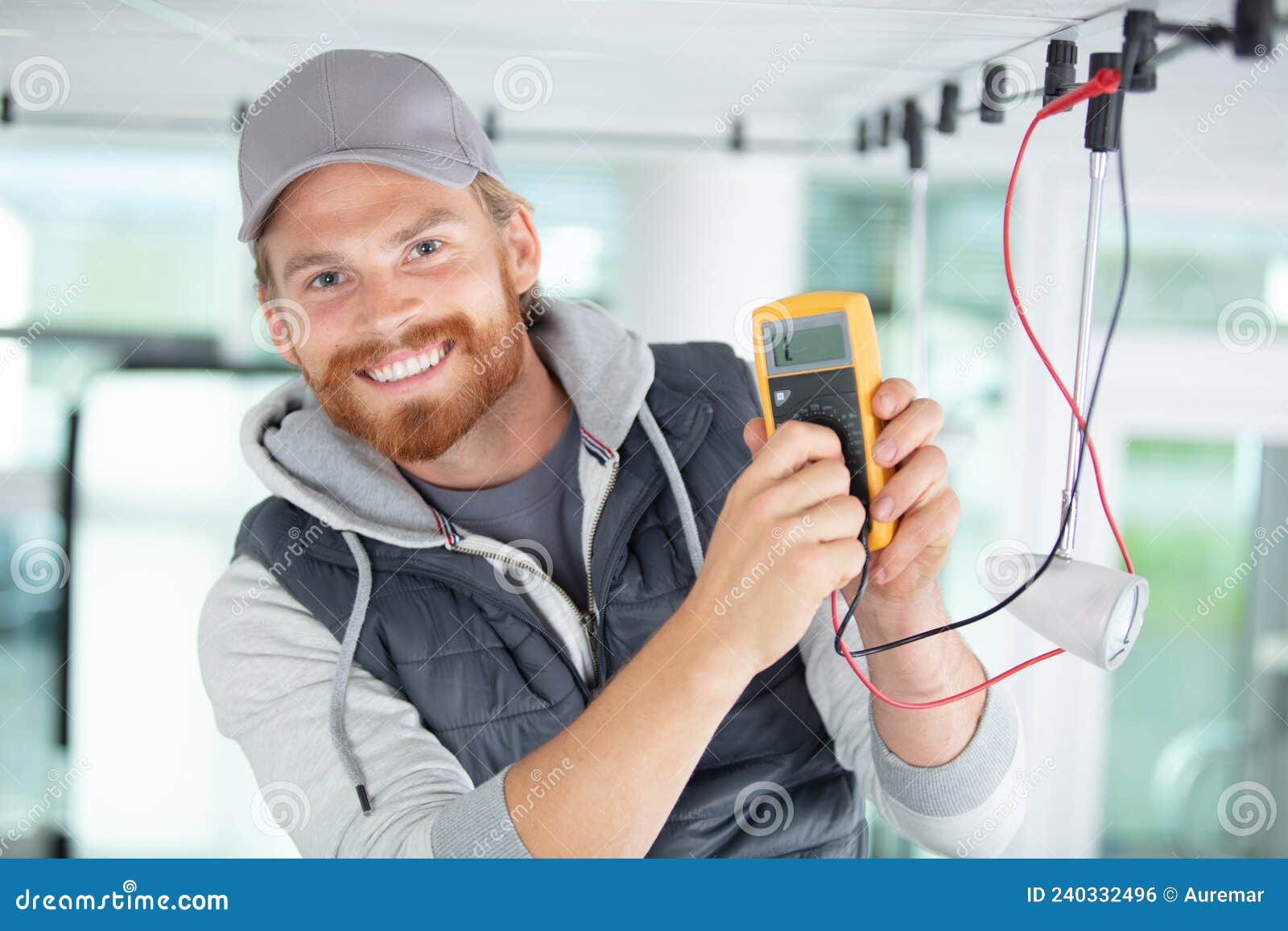 Electrician Checking Wiring on Electrical Switch Stock Photo - Image of ...