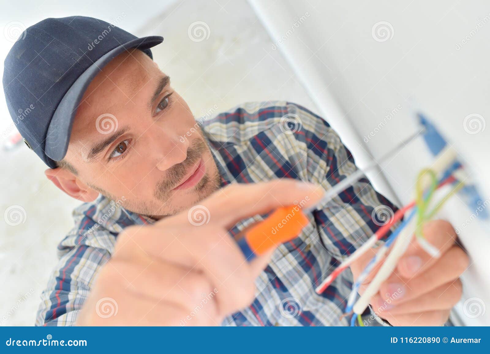 Electrician Clipping Some Wire Stock Photo - Image of fingers ...