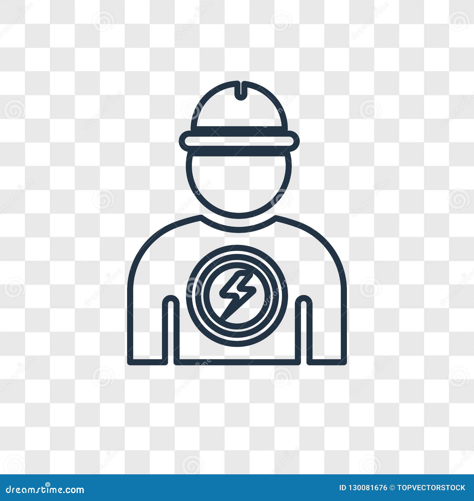 Electrician Concept Vector Linear Icon on Transparent B Stock Vector ...