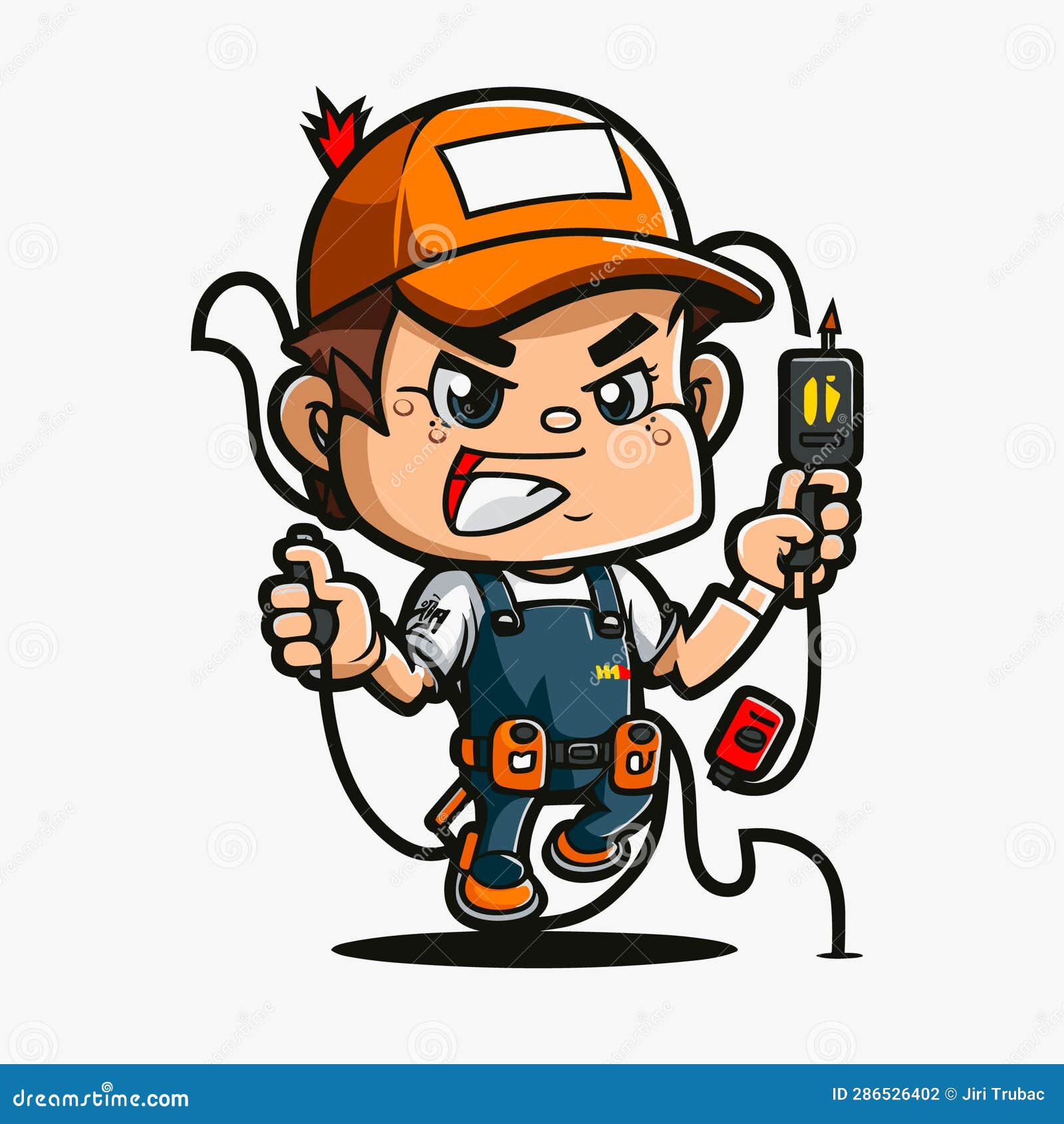 The Electrician Diagnoses the Electrical Voltage Conduction in the ...