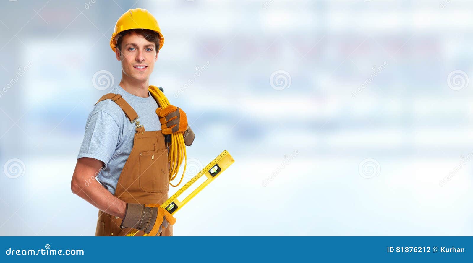 Electrician with Electrical Cable Stock Photo - Image of construction ...