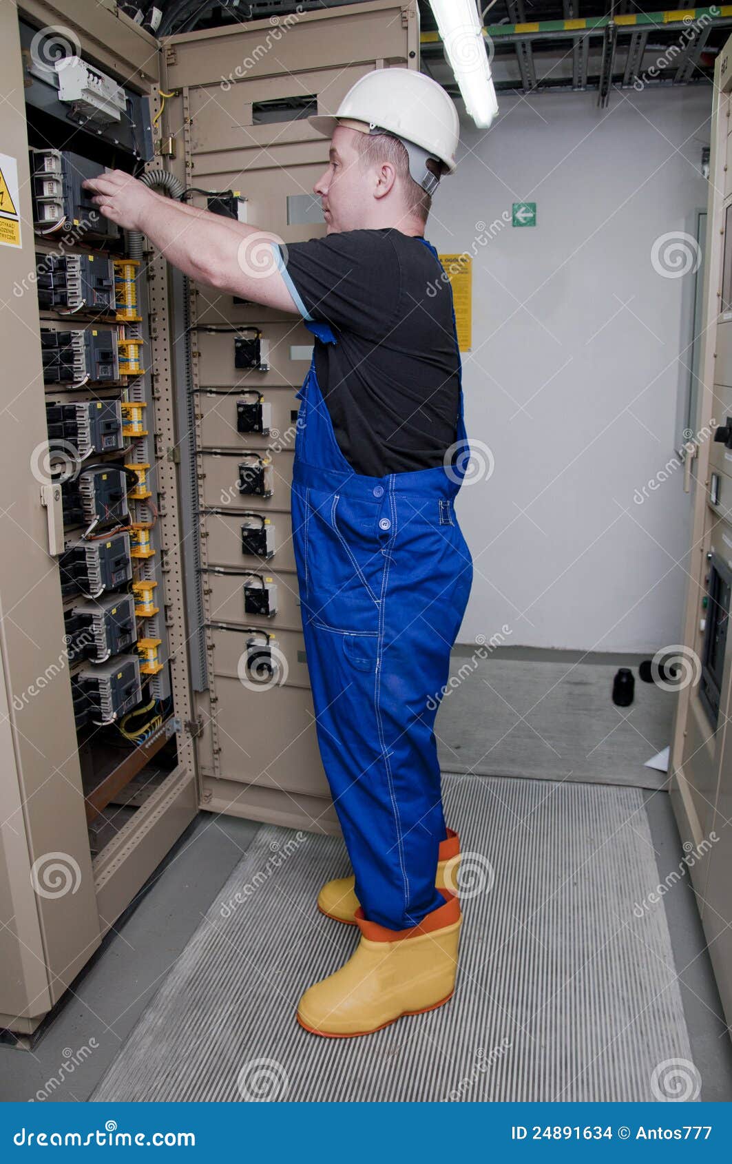 Electrician in the Electrical Distribution Stock Photo - Image of ...