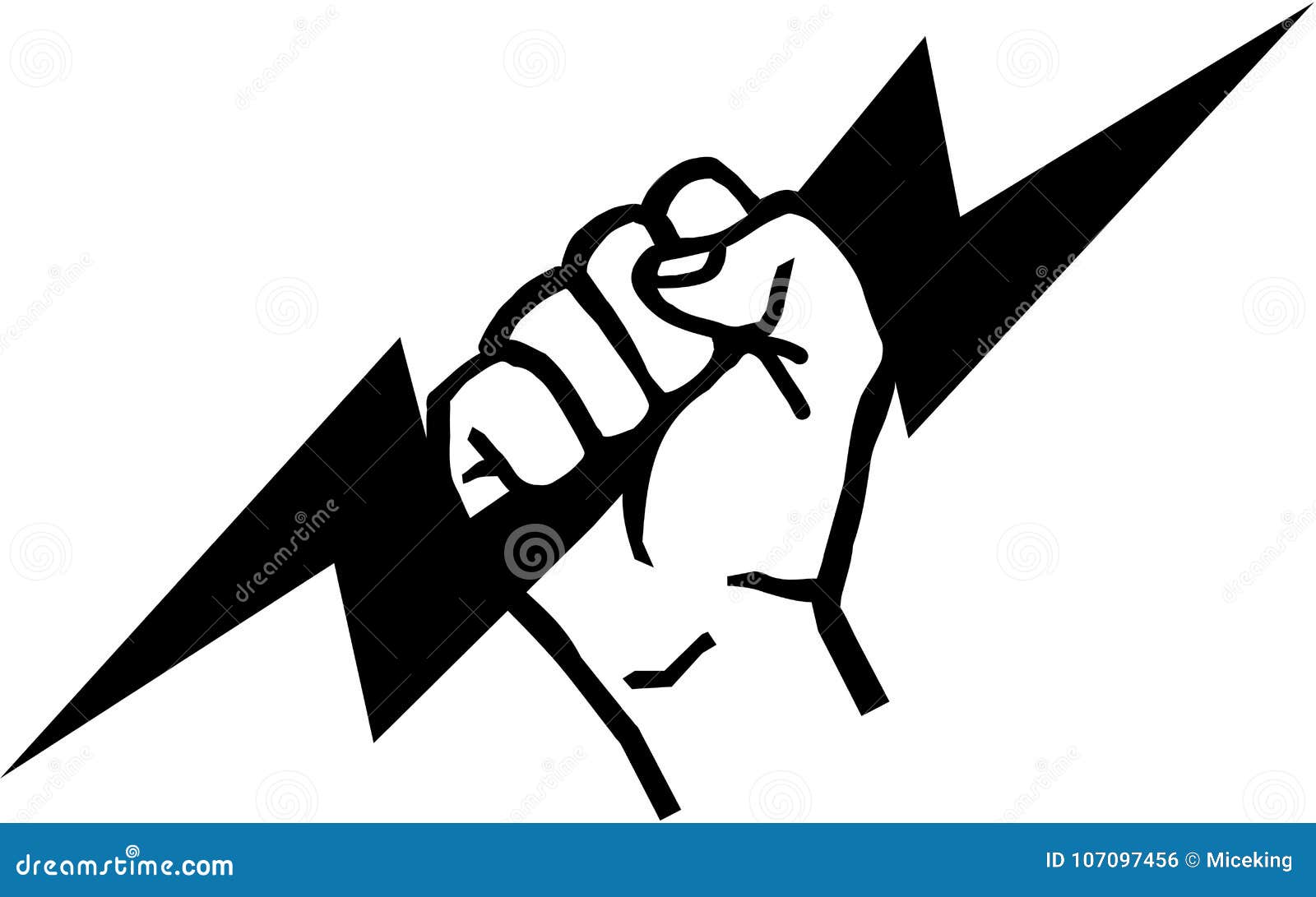 Electrician Hand Holding Lightning Bolt Side View Icon Black And White ...