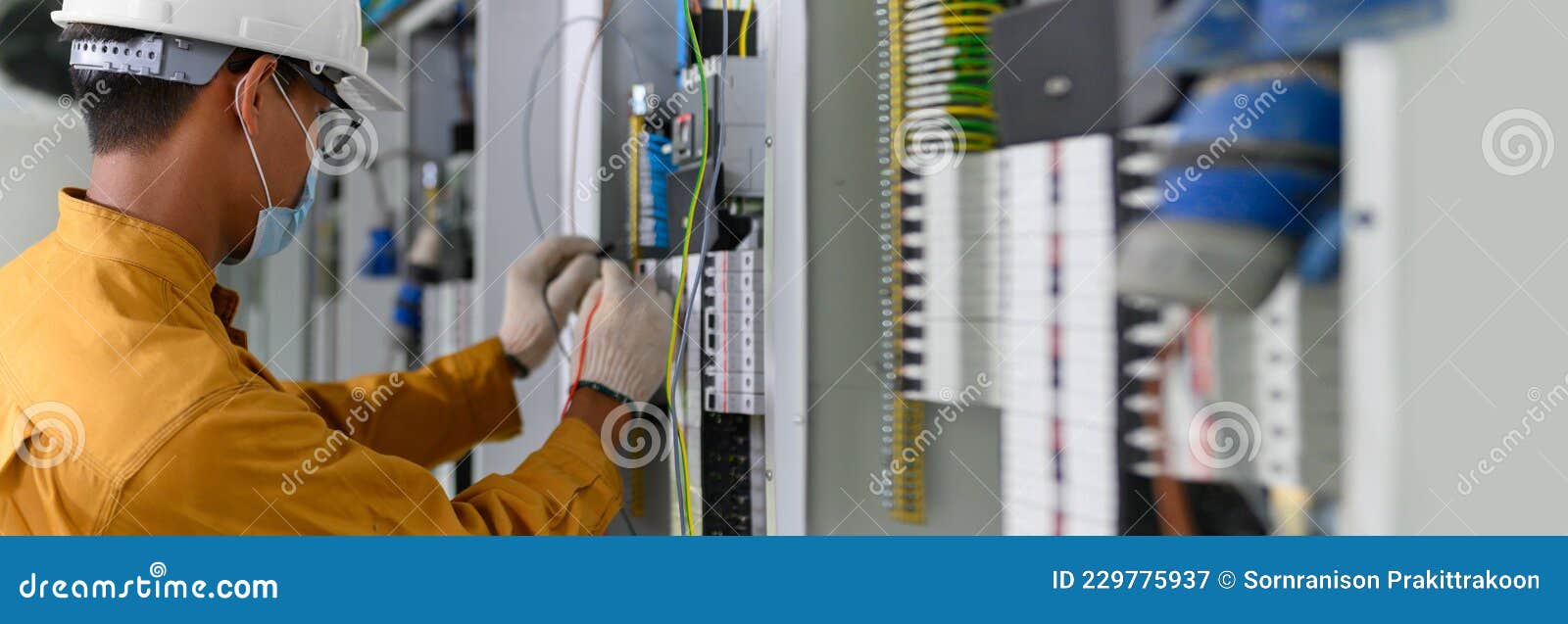 Electrician Engineer Checking Electrical Installations Stock Image ...