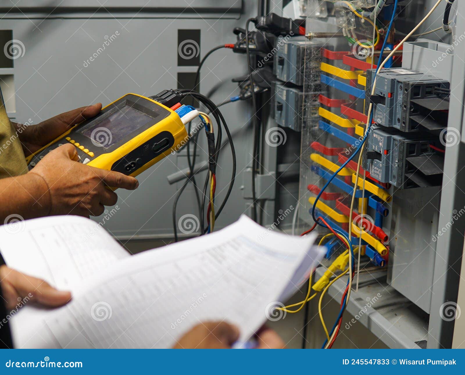 Electrician engineer stock image. Image of multimeter - 245547833