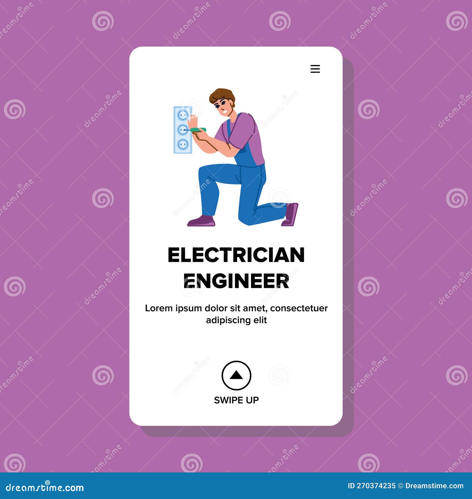 Electrician Engineer Vector Stock Vector - Illustration of current ...
