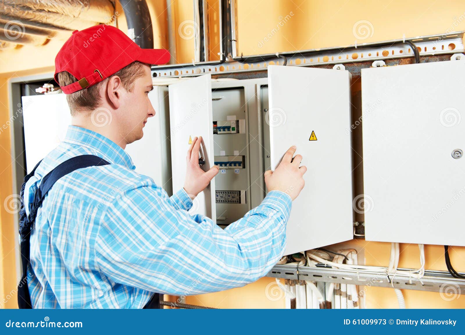 Electrician Engineer Worker Stock Image - Image of electricity ...
