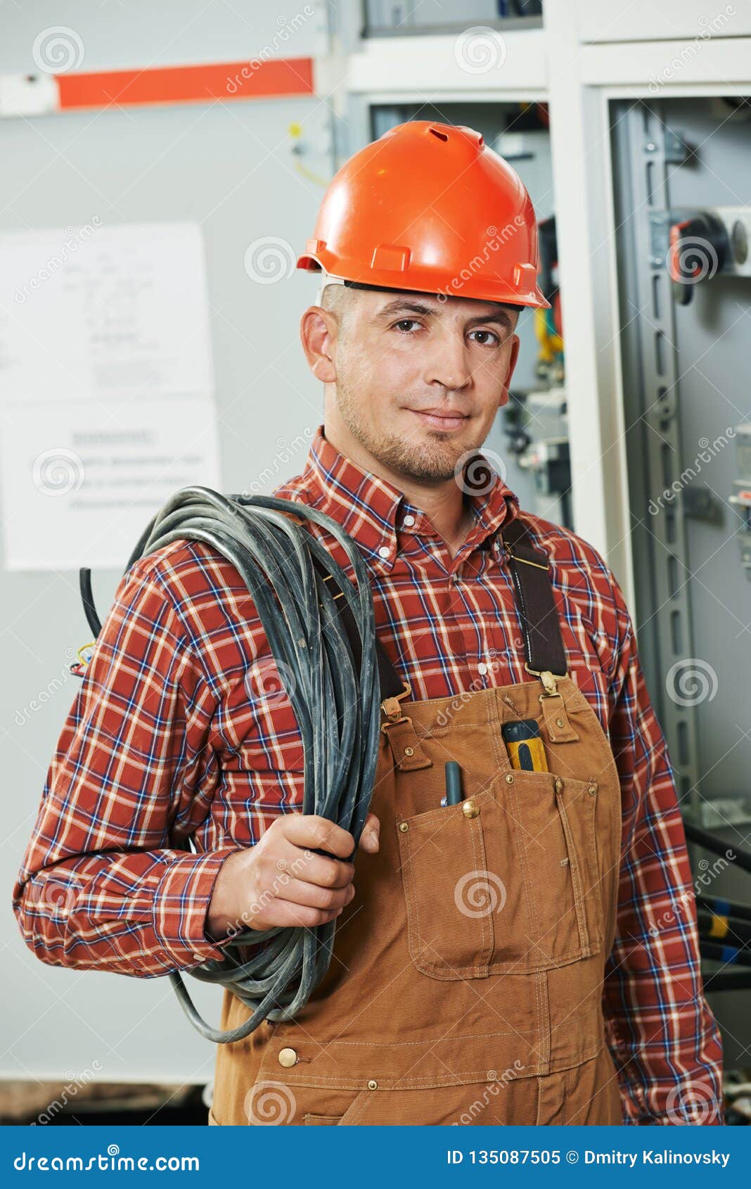 Electrician Engineer Worker Stock Image - Image of industrial, checking ...