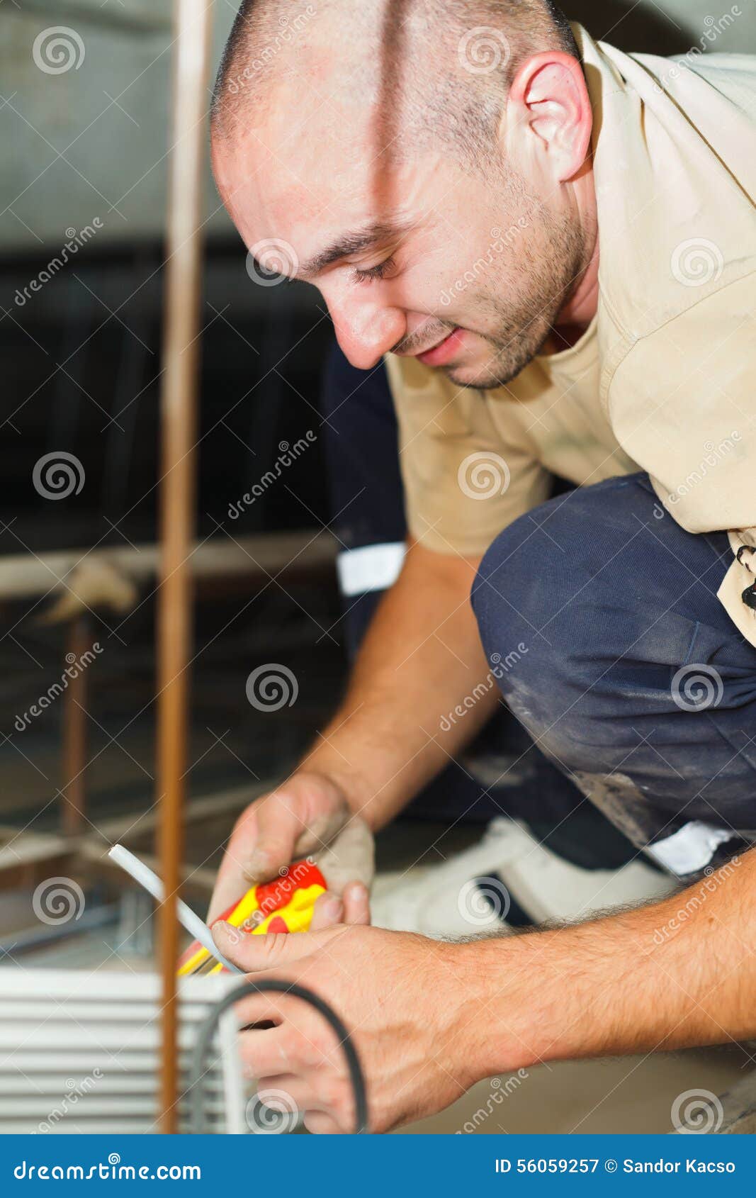 Electrician Fixing Devices stock image. Image of engineer - 56059257