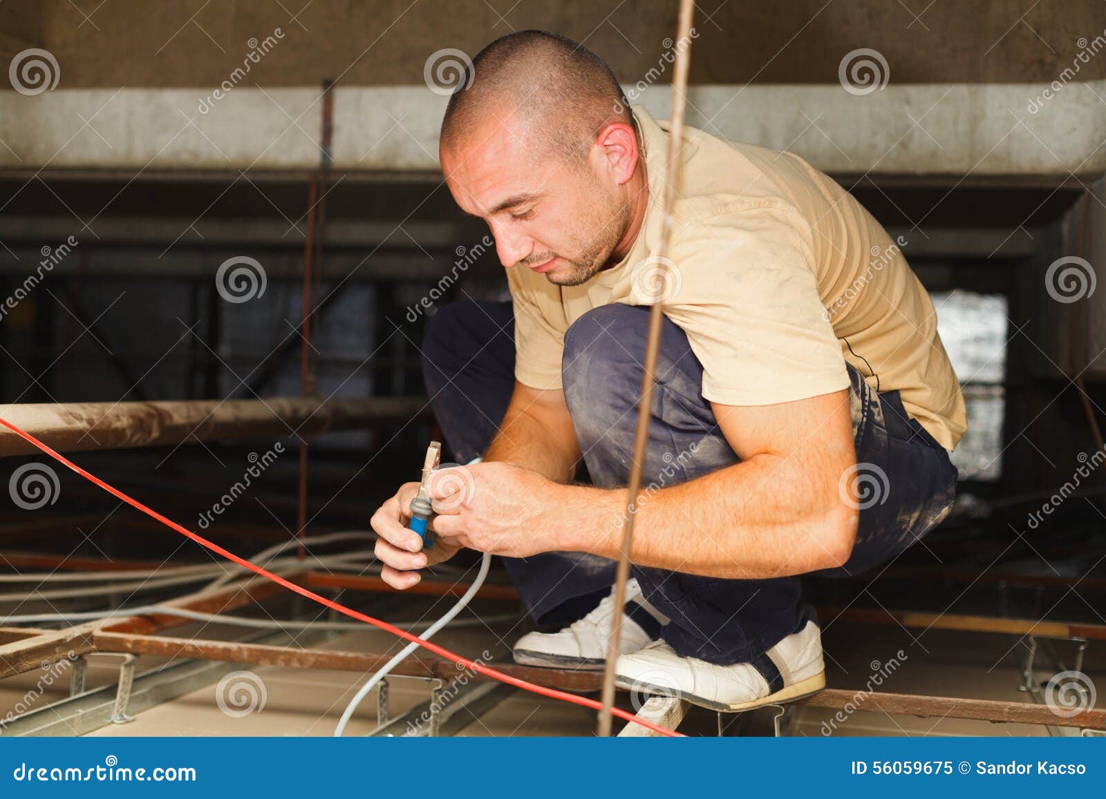 Electrician Fixing Devices stock image. Image of cable - 56059675