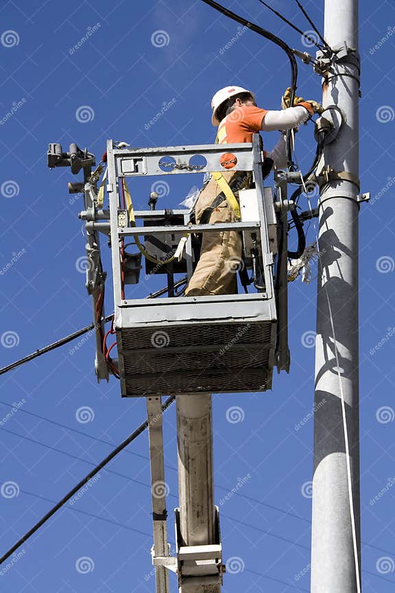 Electrician Fixing Electrical Cables Editorial Stock Photo - Image of ...