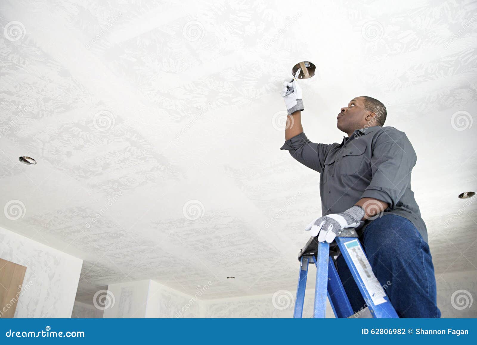 An Electrician Fixing Wires Stock Photo - Image of copy, install: 62806982