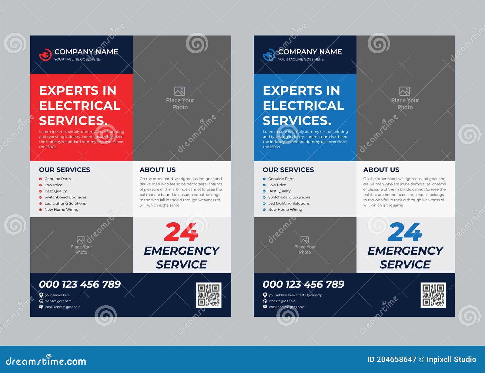 Electrician Flyer Electrical Service Ad Wiring Contractor Contractor ...