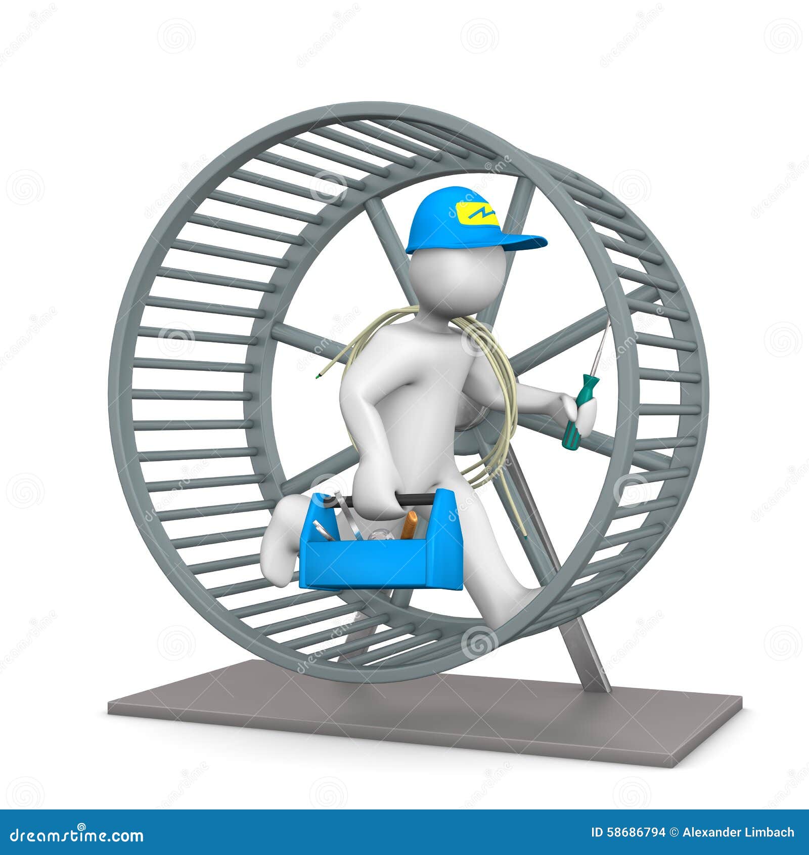 Electrician Hamster Wheel stock illustration. Illustration of cartoon ...