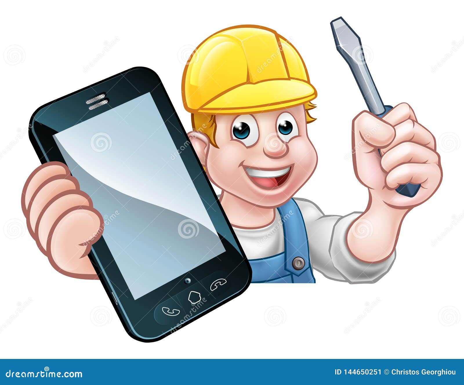 Electrician Handyman Phone Concept Stock Vector - Illustration of ...