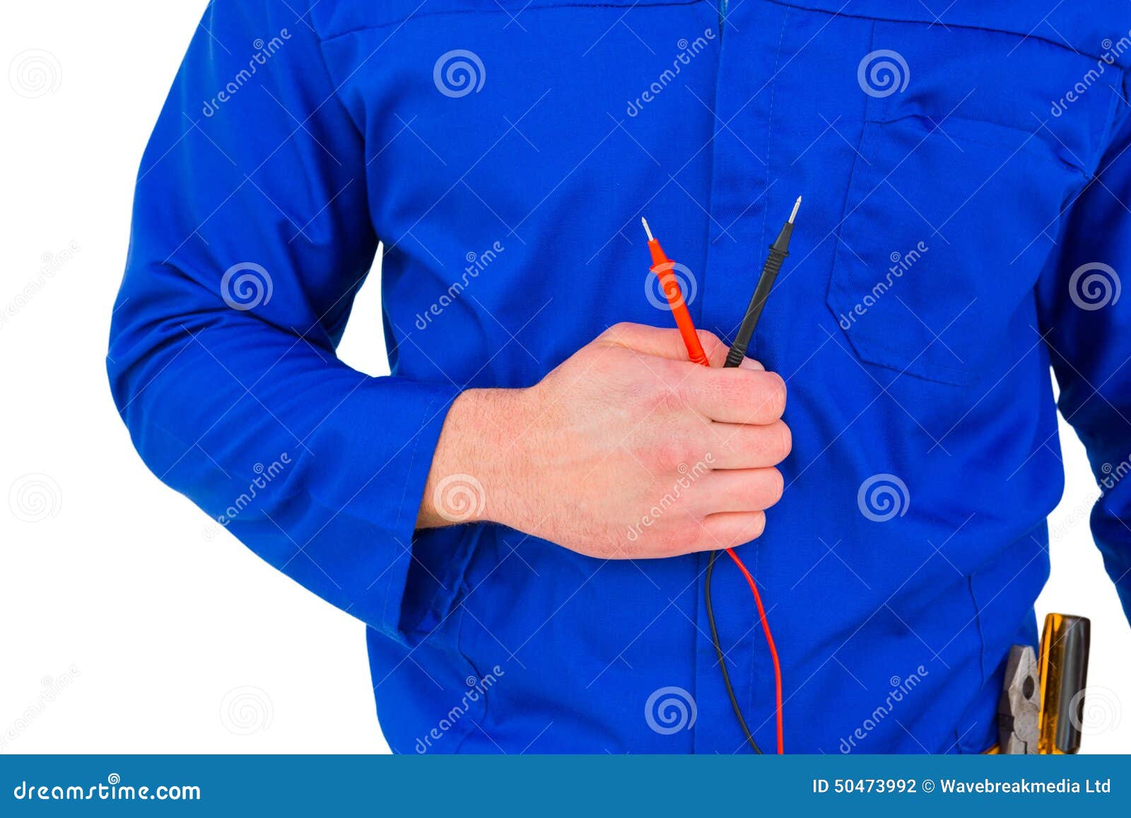 Electrician Holding Multimeter Stock Photo - Image of maintenance ...