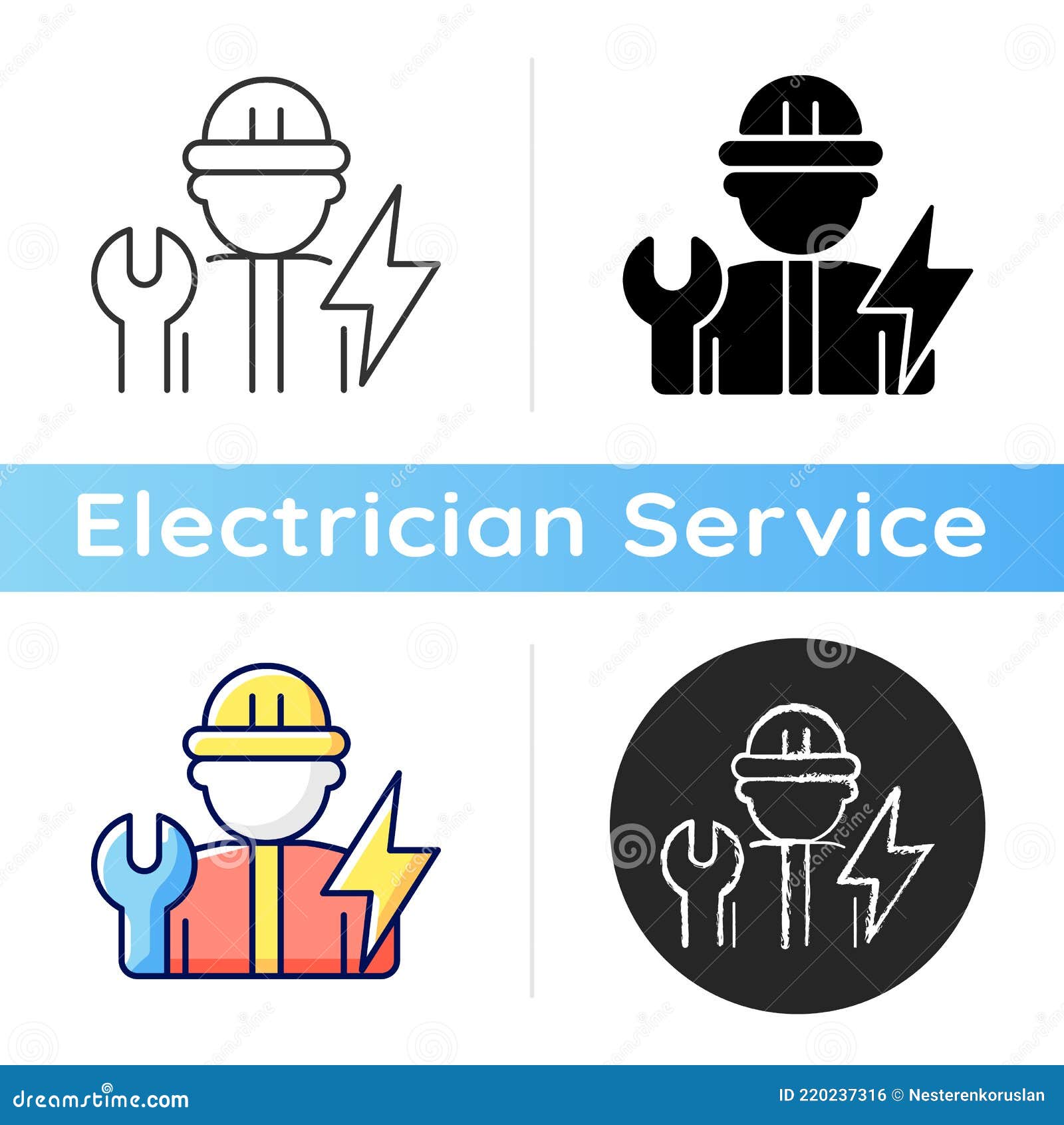 Electrician icon stock vector. Illustration of wiring - 220237316
