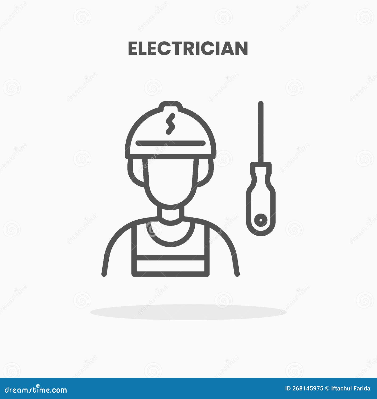 Electrician icon line. stock vector. Illustration of electrician ...