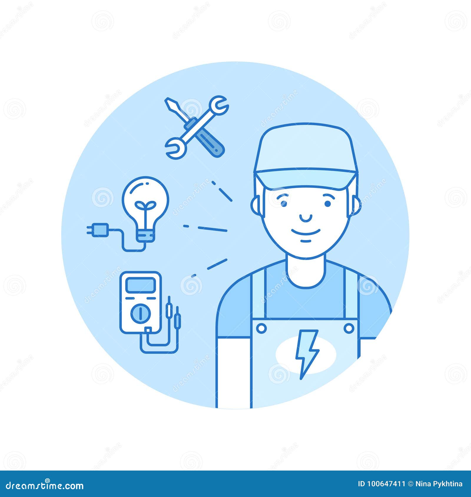 Electrician Icon Cartoon Vector | CartoonDealer.com #45879651