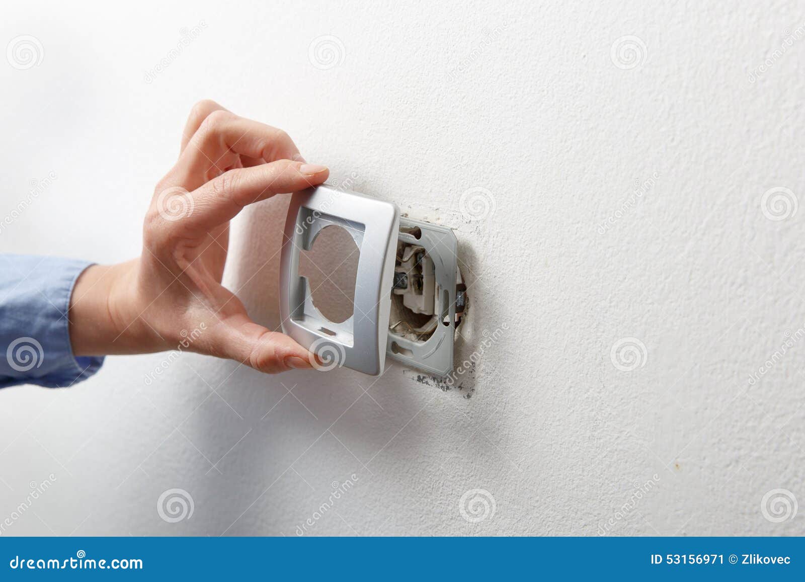 Electrician Installing AC Power Socket Stock Image - Image of house ...