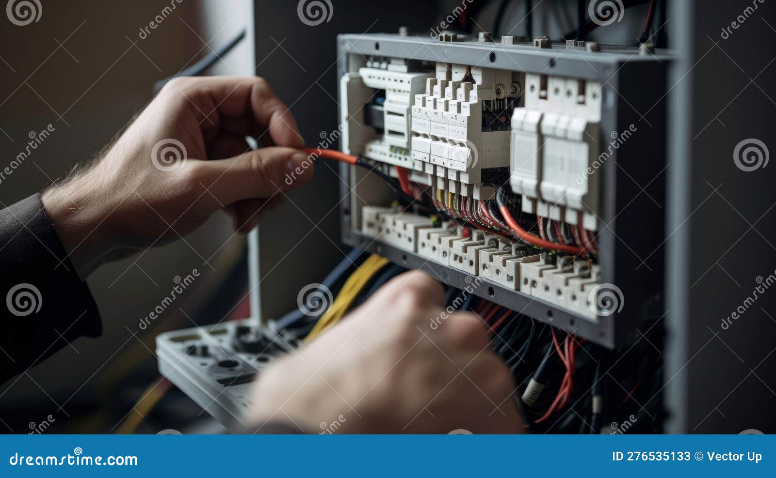 Electrician Installing Electric Cabel. Generative AI Stock Illustration ...