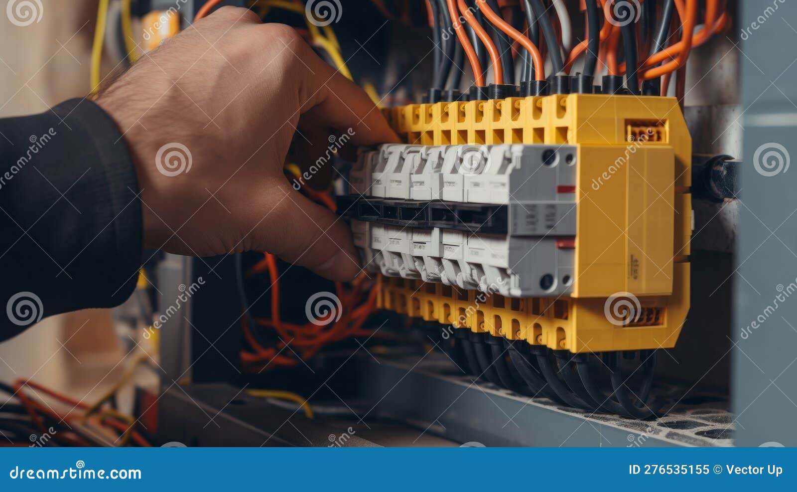 Electrician Installing Electrical Equipment And Sockets, Electric Man ...