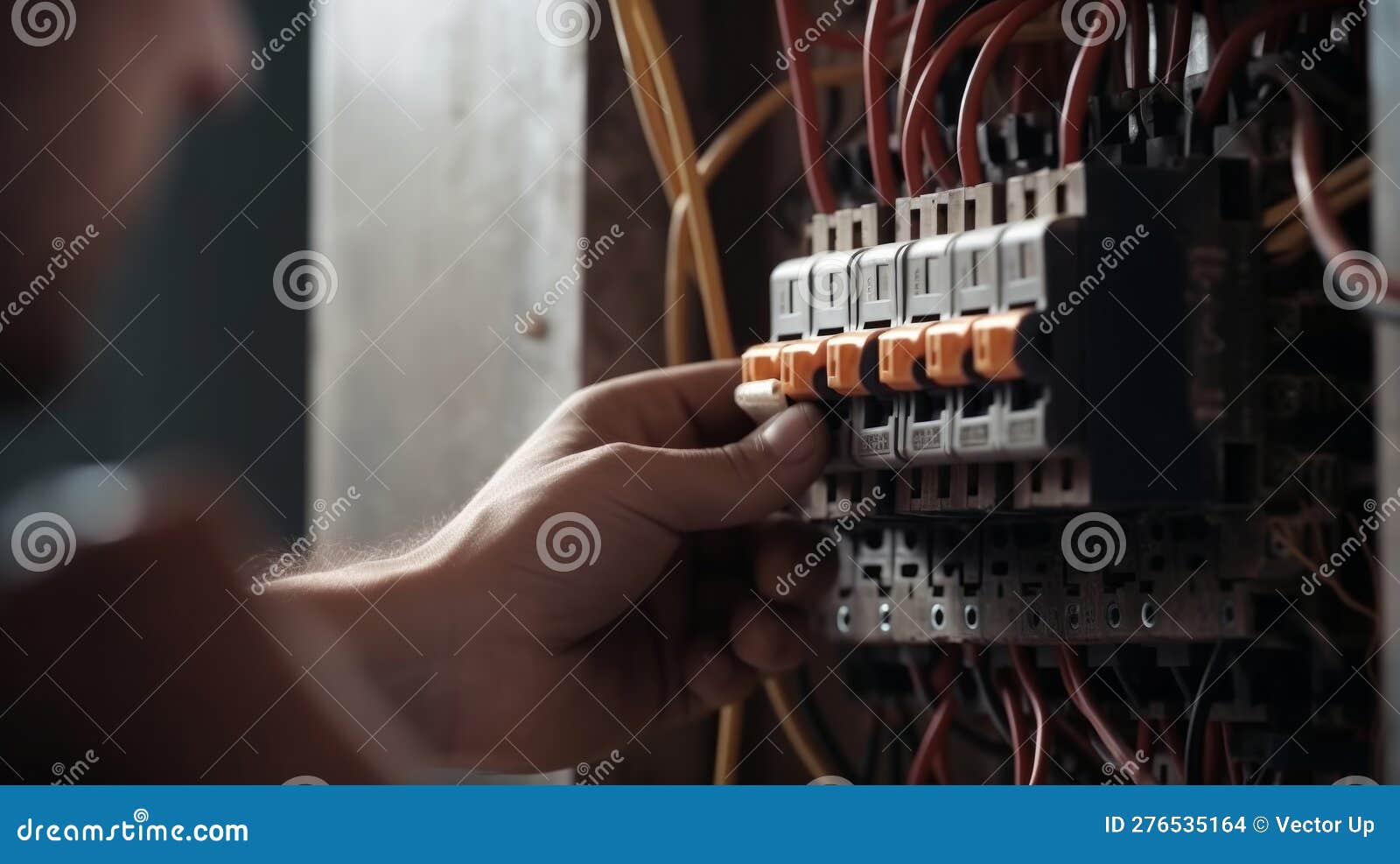 Electrician Installing Electrical Equipment And Sockets, Electric Man ...