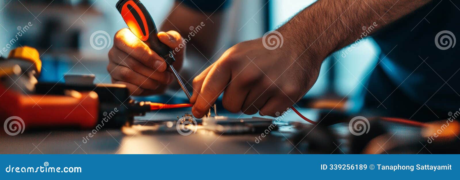 Electrician Installing Electrical Outlets in a New Construction Project ...
