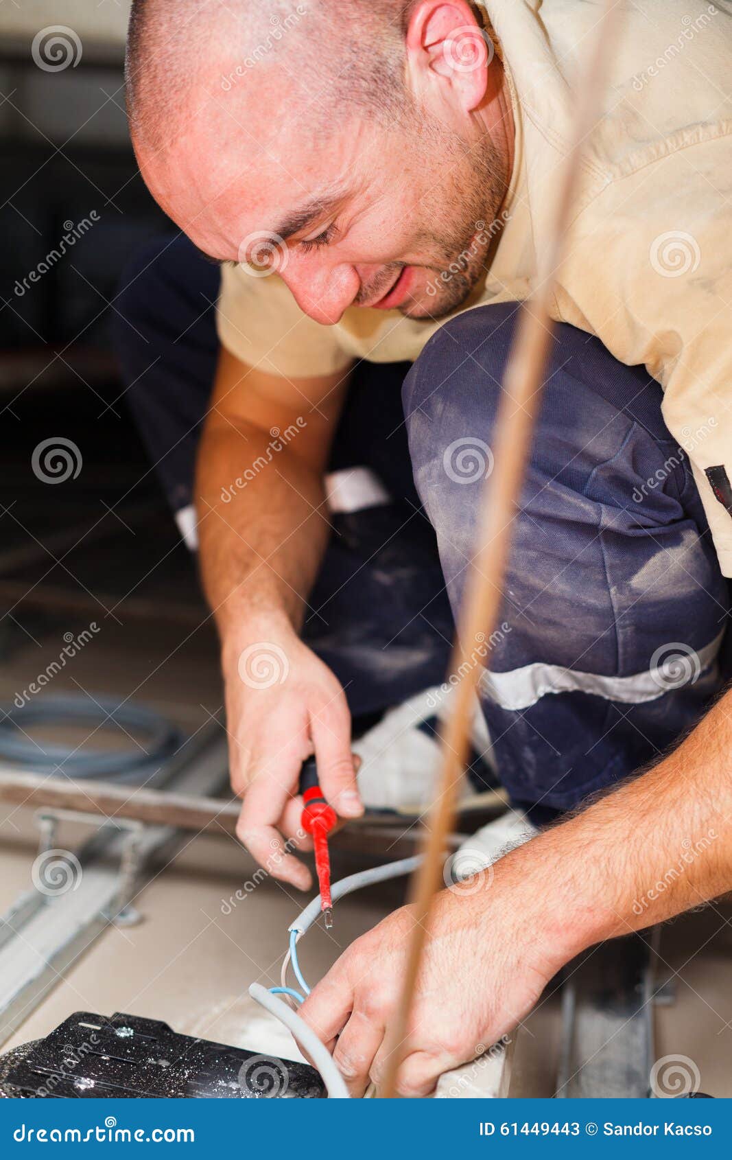 Electrician Installing in House Stock Image - Image of electricity ...